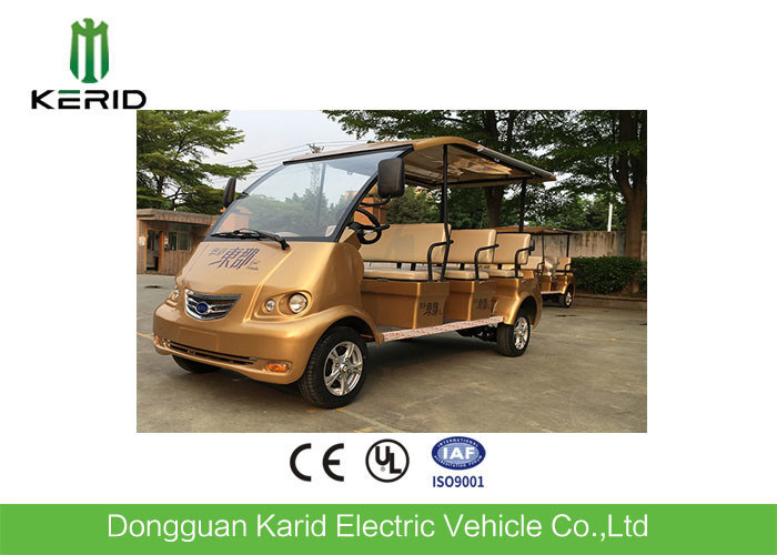 Royal Gold Color Electric Shuttle Bus For 8 Passengers Battery Operated