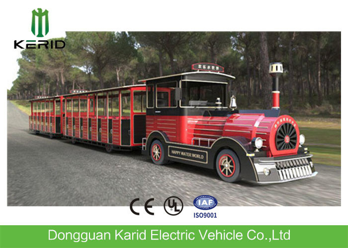 42 Seater Mini Trackless Train With Metal Structure Beam 76 KW Rated ...