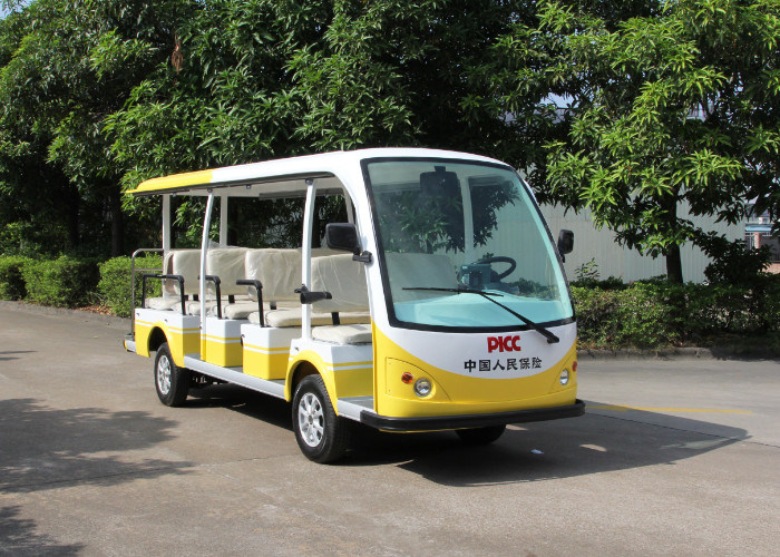 Mini Bus 72V 7.5KW Electric Shuttle Bus 14 Passengers Open Top City ...