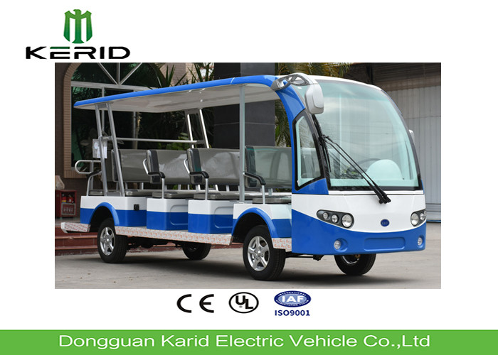 14 Seats Electric Sightseeing Car , Electric Tour Bus With Radio And ...