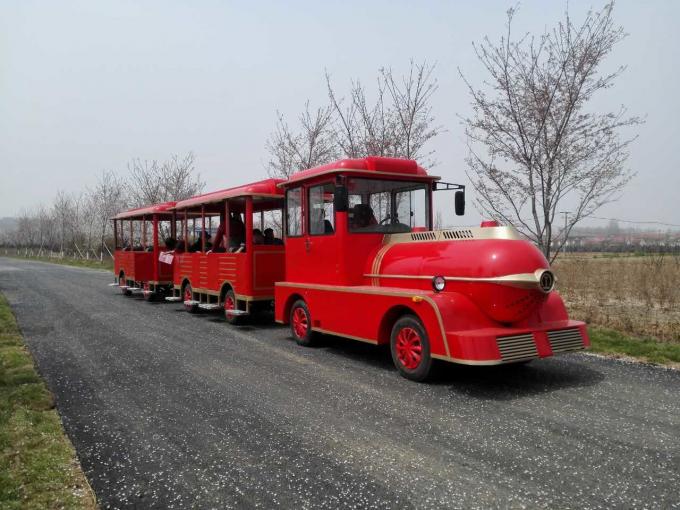 42 Person Electric Trackless Train With DC Motor For Amusements Park ...
