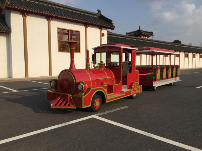 Trackless Diesel Engine Mini Express Trackless Train For Amusement Park