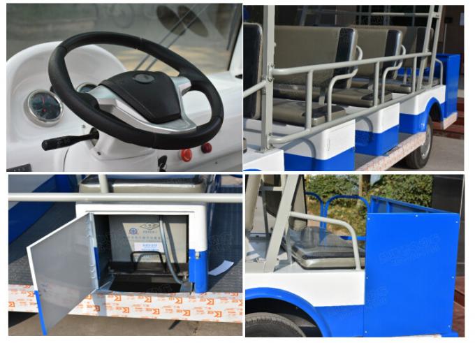 Mini Bus 72V 7.5KW Electric Shuttle Bus 14 Passengers Open Top City ...